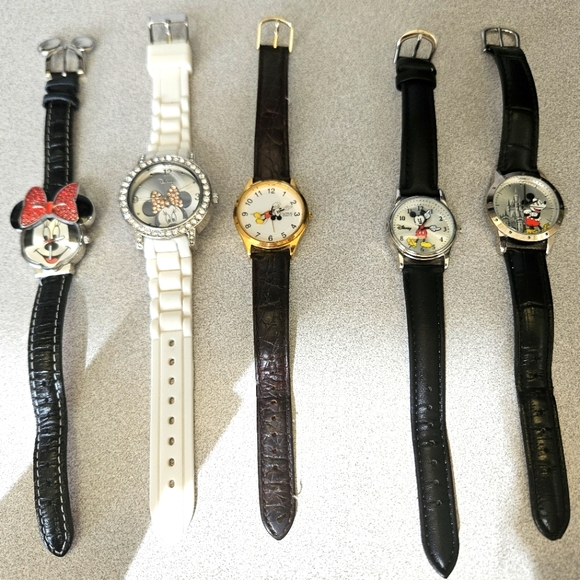 Disney | Accessories | Lot Of 5 Disney Lorus Watches Mickey Mouse And ...